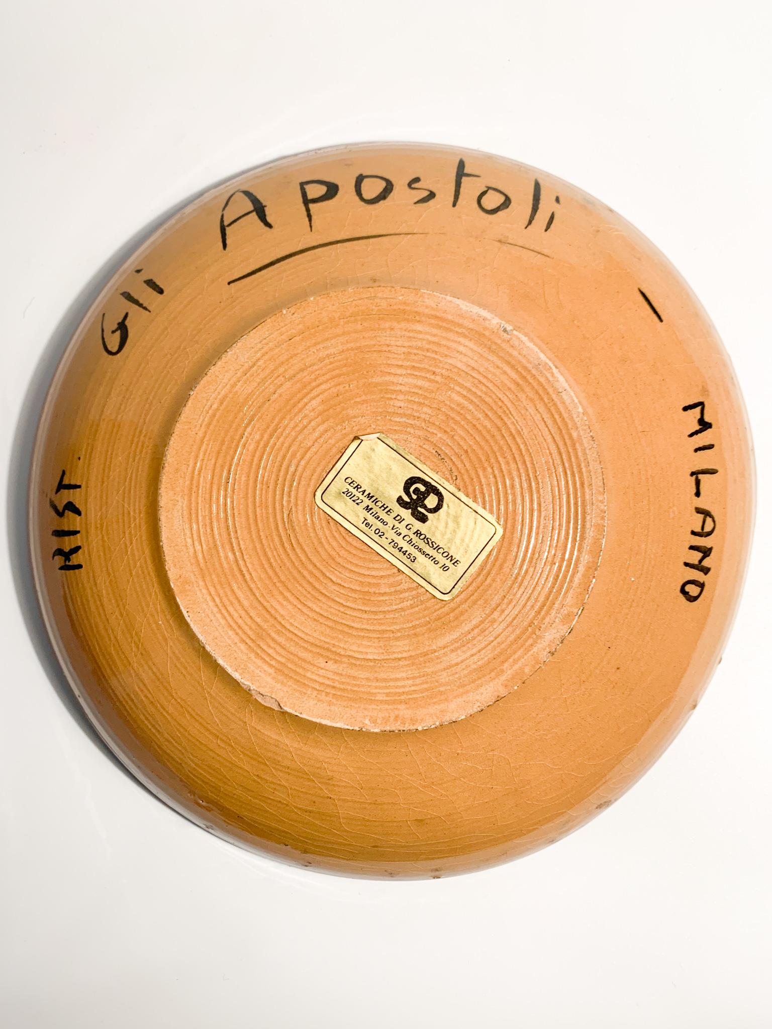 Italian Rossicone Ceramic Plate of Musician by Ibrahim Kodra from the ...