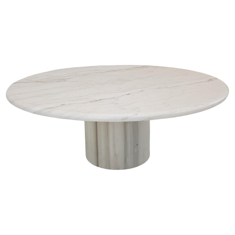Italian Round Marble Coffee Table, 1980's at 1stDibs