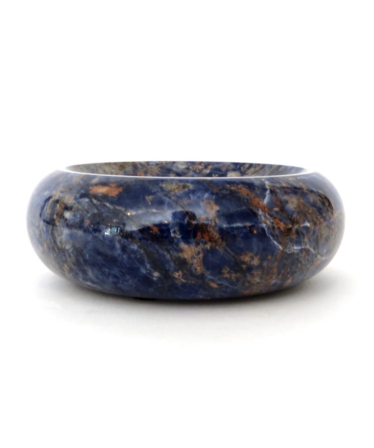 Italian Rounded Edge Bowl in Italian Blue Marble at 1stDibs