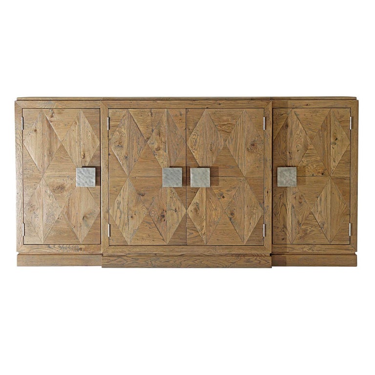 Italian Rustic Oak Credenza For Sale at 1stDibs