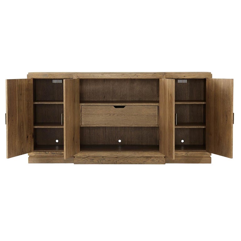 Italian Rustic Oak Credenza For Sale at 1stDibs