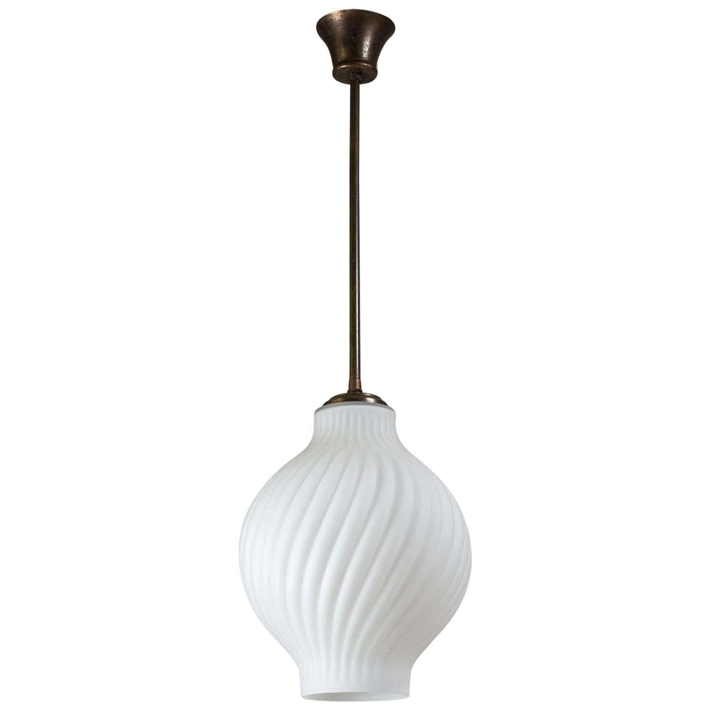 Italian Satin Glass Pendant 1950s At 1stdibs
