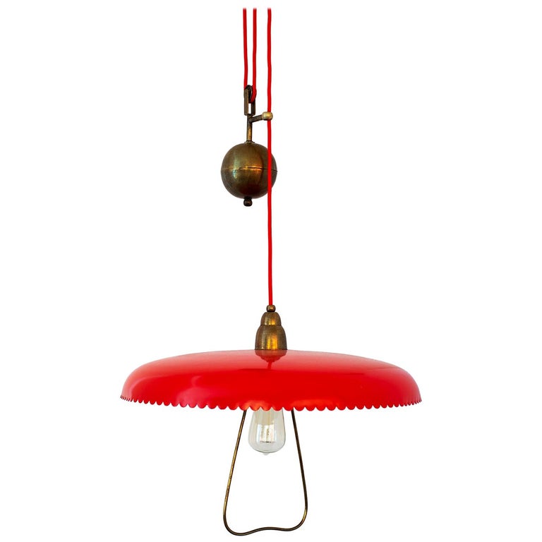 Italian Scalloped Counter Balance Pendant at 1stDibs