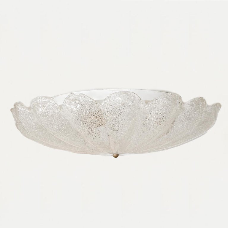 Italian Scalloped Glass Flush Mount at 1stDibs