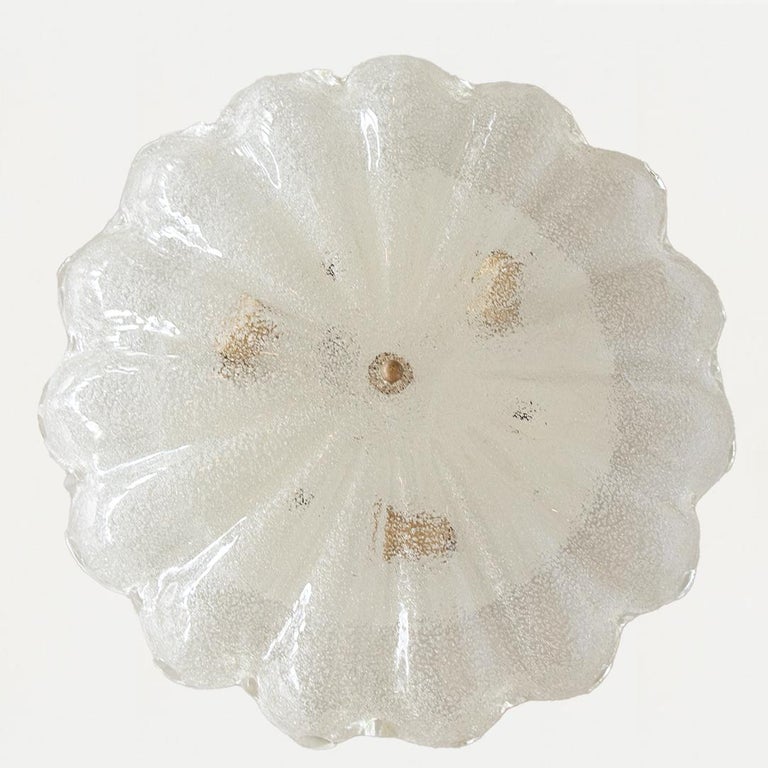 Italian Scalloped Glass Flush Mount at 1stDibs