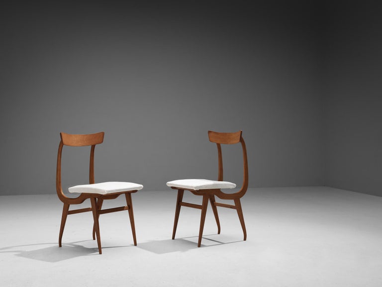 Italian Sculptural Set of Twelve Dining Chairs in Walnut For Sale at ...