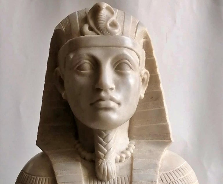Italian Sculpture " Egyptian Pharaoh " Carrara Marble 20th Century For ...