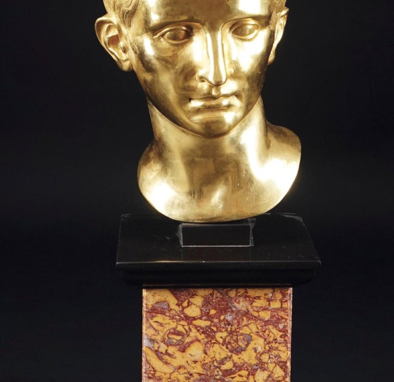 Italian Sculpture in Gilded Bronze Head of Julius Caesar Early 20th ...