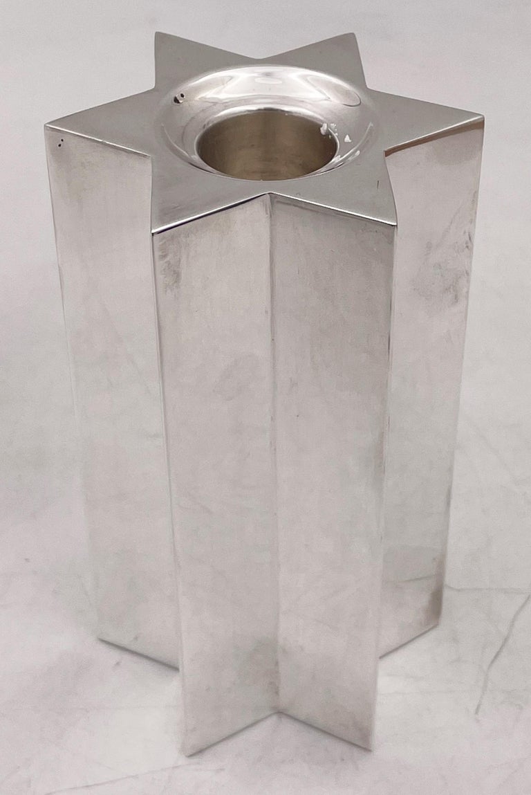 Italian Set of 3 Sterling Silver Star Shaped Mid-Century Modern ...