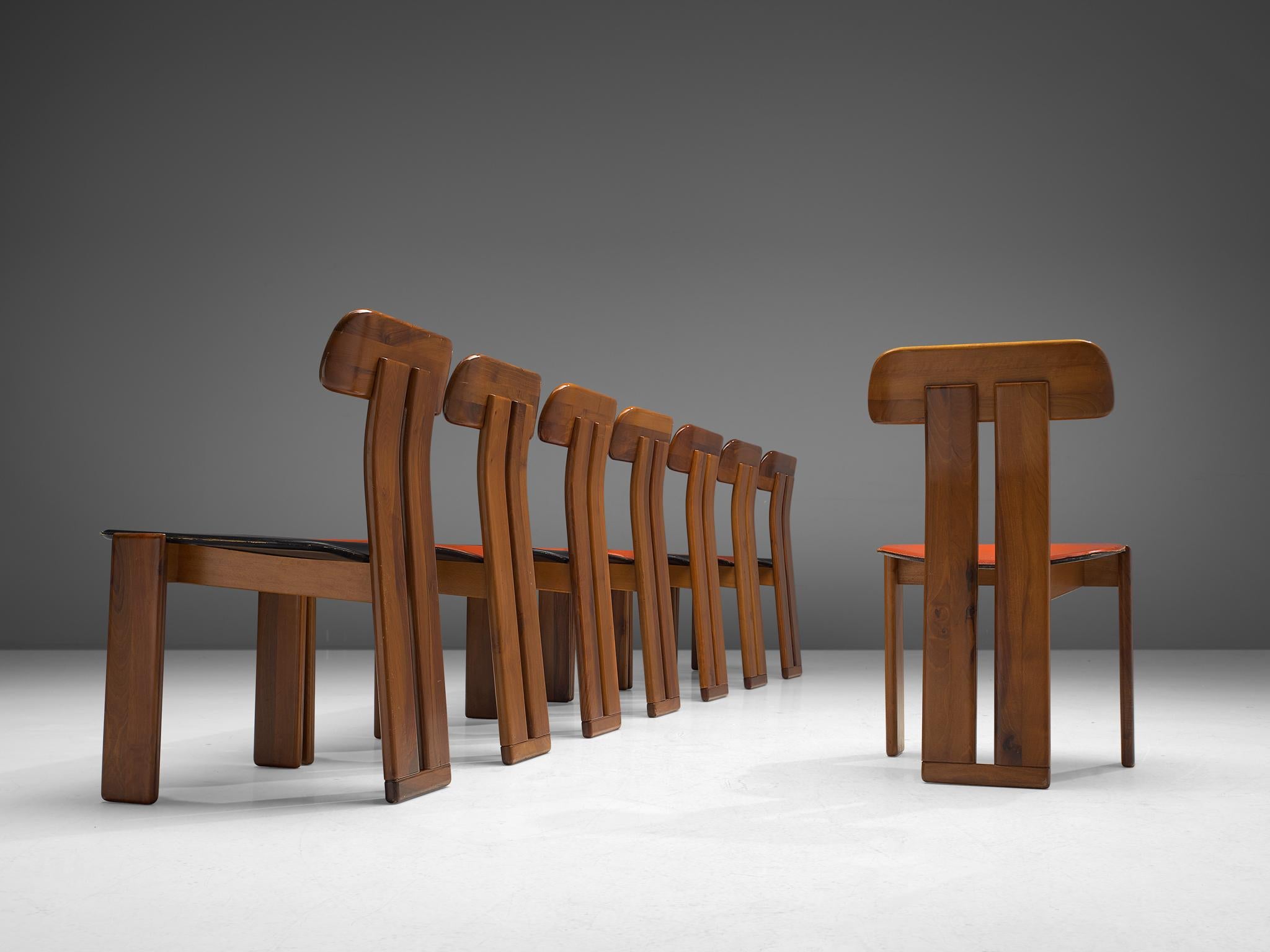 Italian Set of Eight Dining Chairs by Sapporo in Mixed Colored Seats at ...