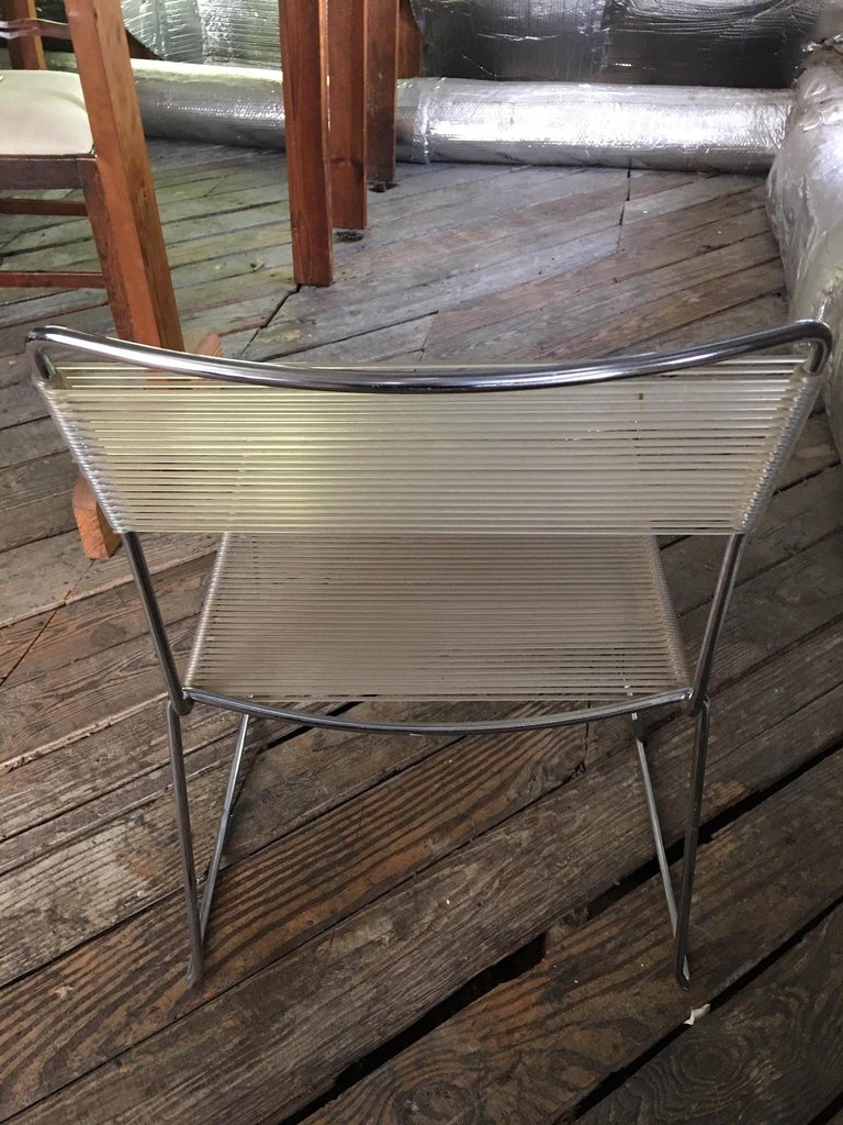 Italian Set of Four Chrome Metal Spaghetti Chairs, 20th Century at 1stDibs
