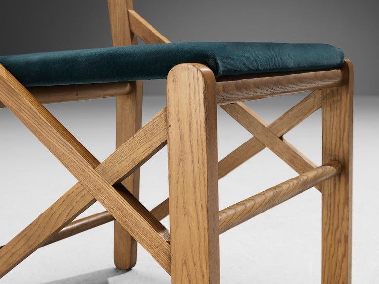 Italian Set of Four Dining Chairs With Structural Frames in Oak For ...