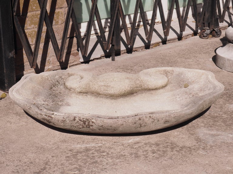 Italian Shell Basin in Carved Vicenza Stone at 1stDibs