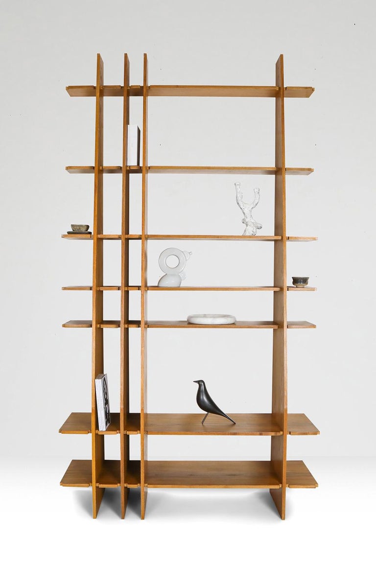 Italian Shelving Unit in Walnut, Bespoke Vintage Architect Piece For ...