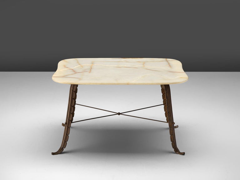 Italian Side Table in Marble and Bronze For Sale at 1stDibs