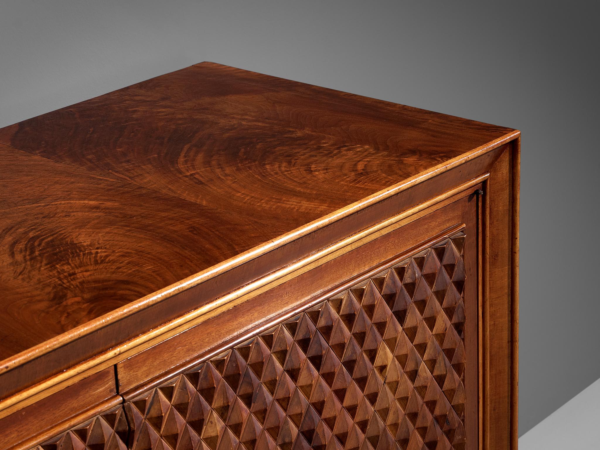 Italian Sideboard with Diamond Patterned Front in Walnut For Sale at ...