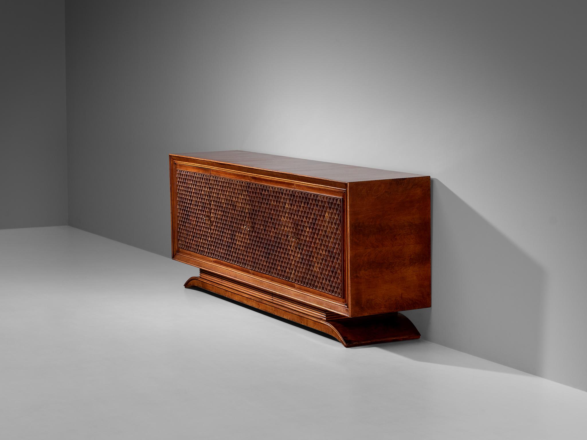 Italian Sideboard with Diamond Patterned Front in Walnut For Sale at ...