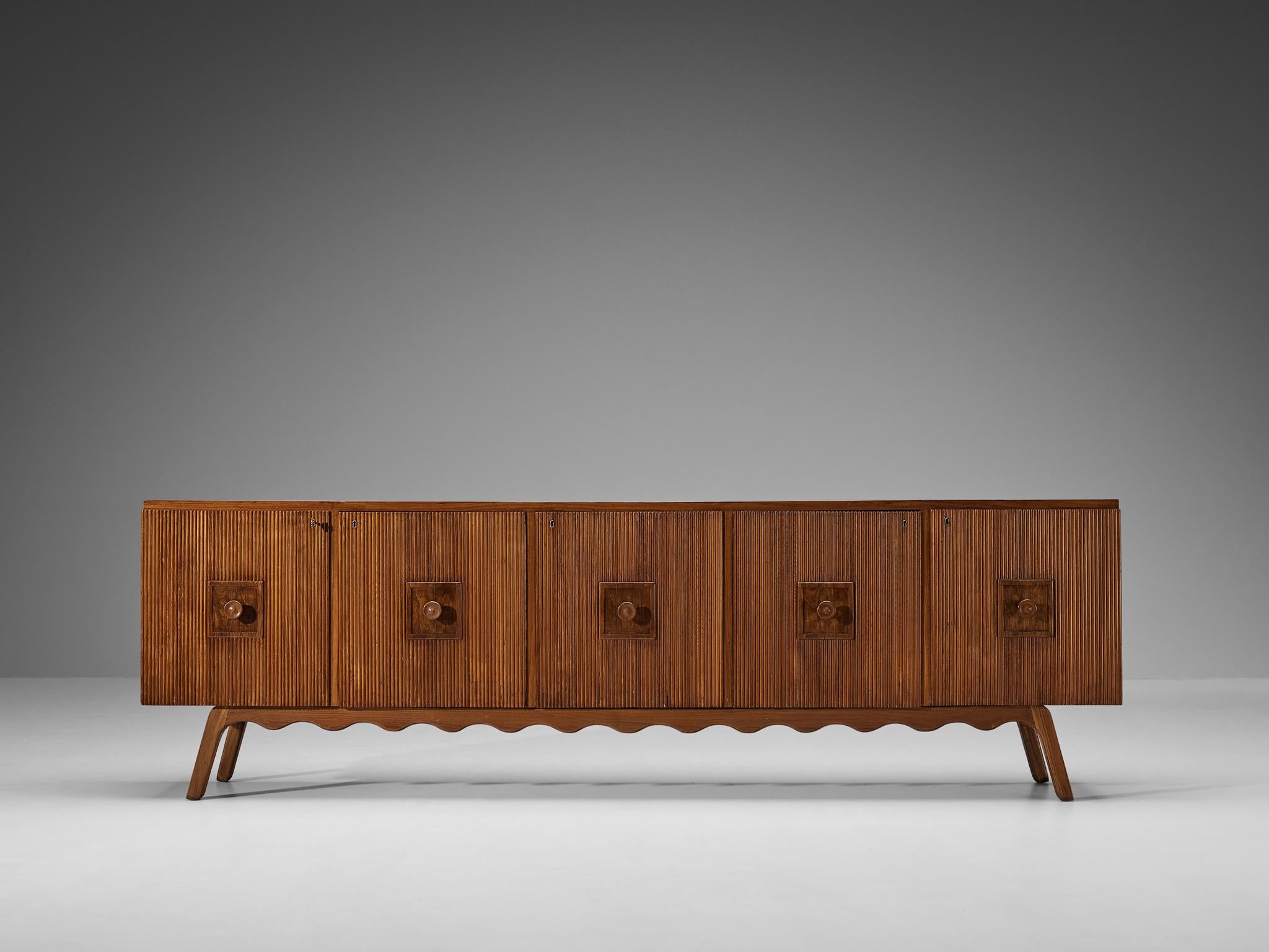 Italian Sideboard with Scalloped Frame and Grissinato Door Panels in ...
