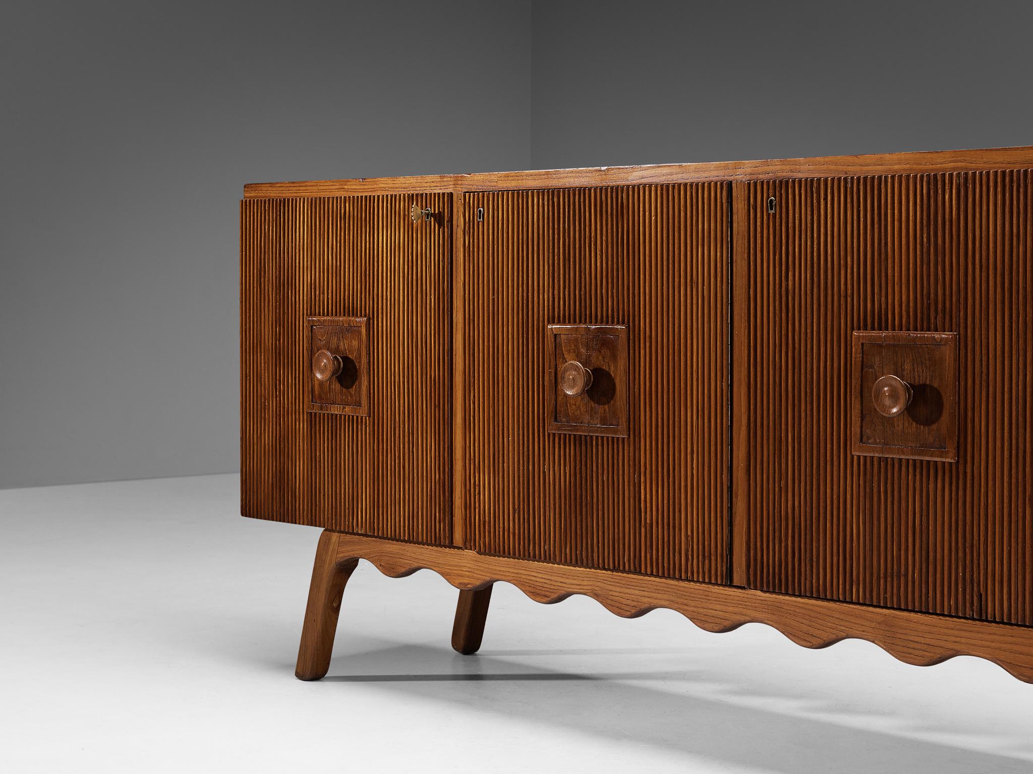 Italian Sideboard with Scalloped Frame and Grissinato Door Panels in ...