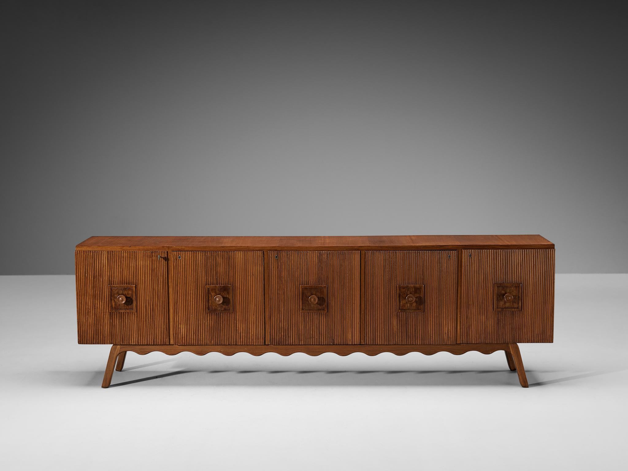 Italian Sideboard with Scalloped Frame and Grissinato Door Panels in ...