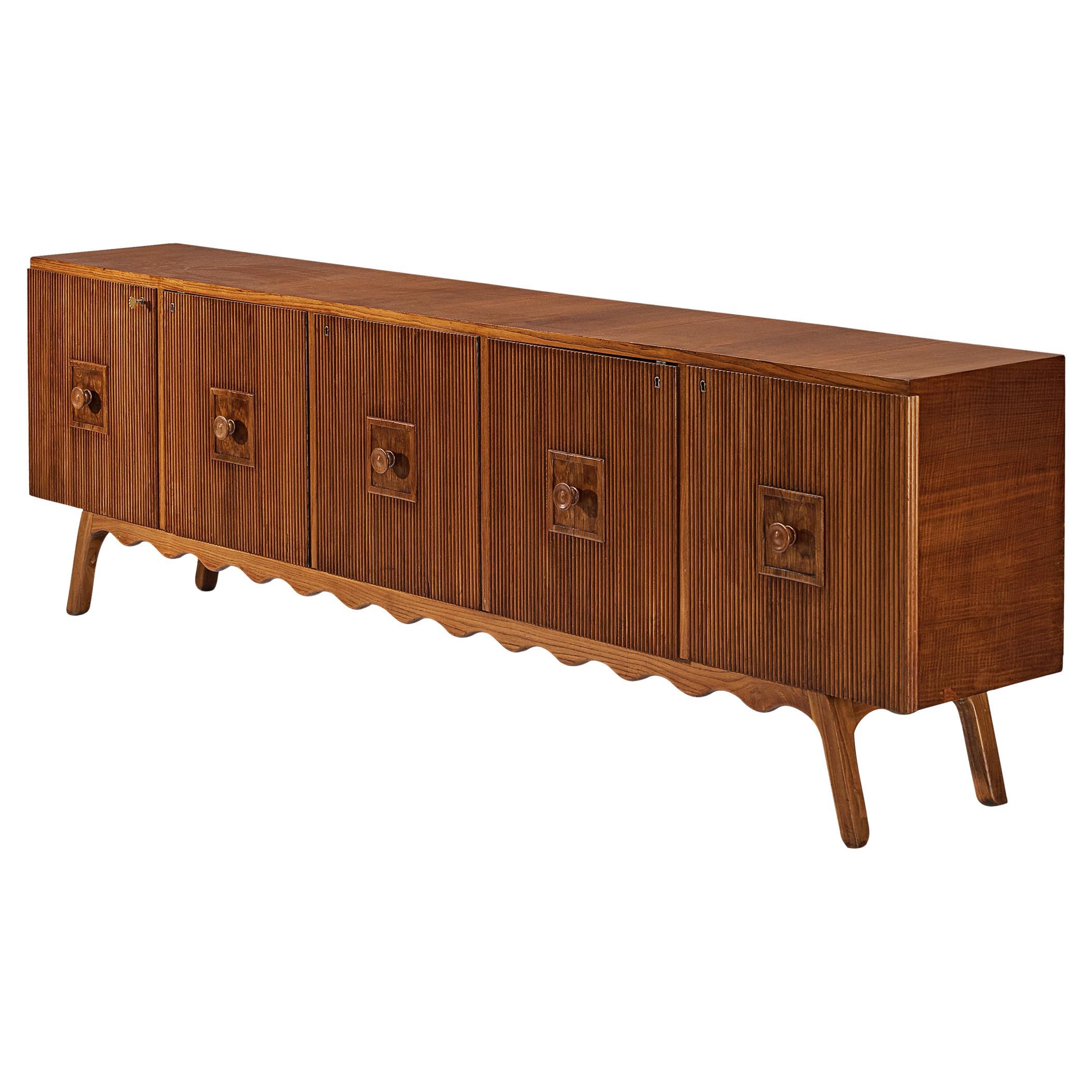 Italian Sideboard with Scalloped Frame and Grissinato Door Panels in ...