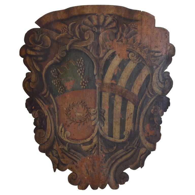 Italian, Sienese, Large Painted Wood Stemma, 2nd Half 17th Century at ...