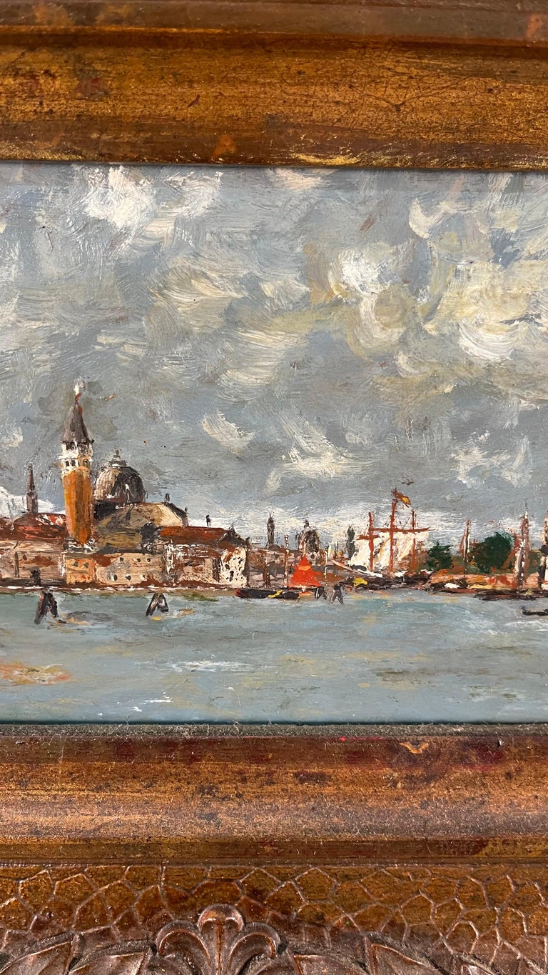 Italian Signed Period Framed Venetian Landscape For Sale at 1stDibs
