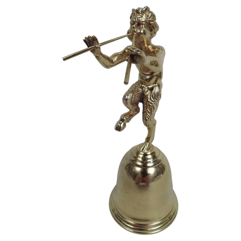 Italian Silver Gilt Grand Tour Pompeian Classical Piping Faun Bell For ...
