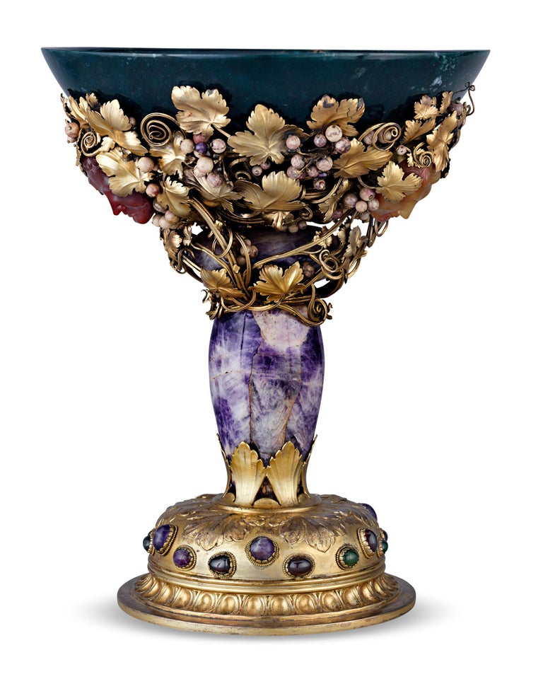 Italian Silver-Mounted Hardstone Centerpiece For Sale at 1stDibs