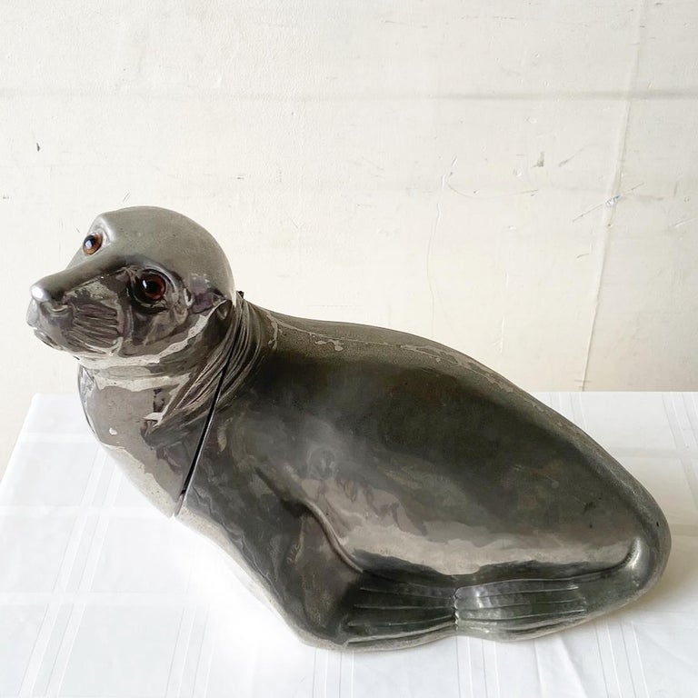 Italian Silver Plated Seal Form Wine Cooler by Franco Lapini For Sale ...