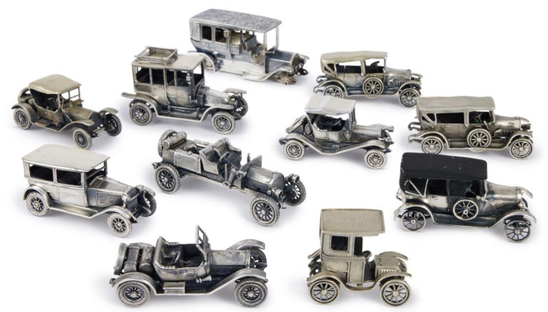 Italian Silver Set of Rare and High Quality 11 Miniature Cars ...
