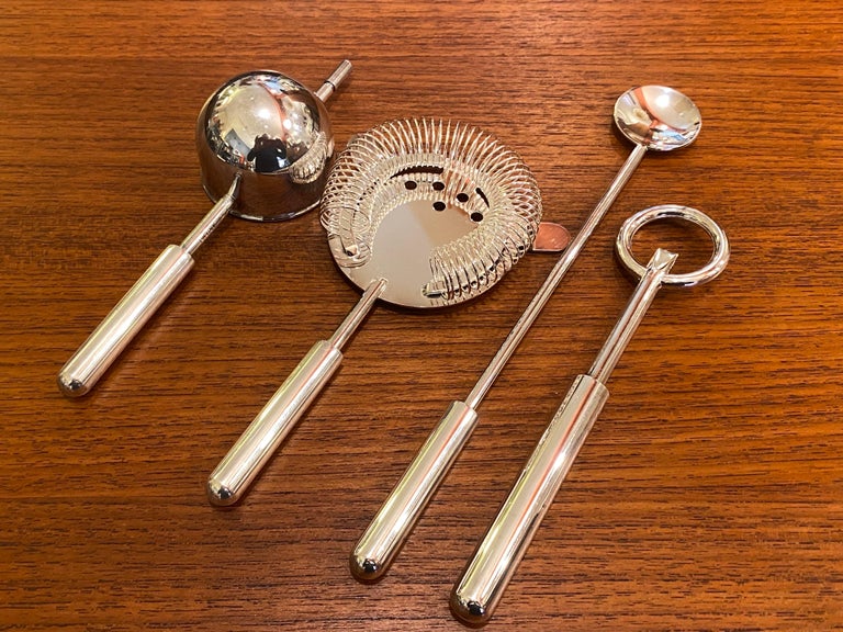 Italian Silverplate Bar Set For Sale at 1stDibs
