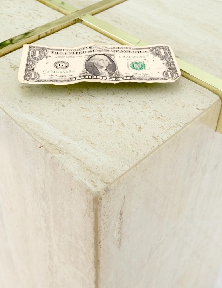 Italian Single Travertine Pedestal Glass Top Dining Conference Table ...