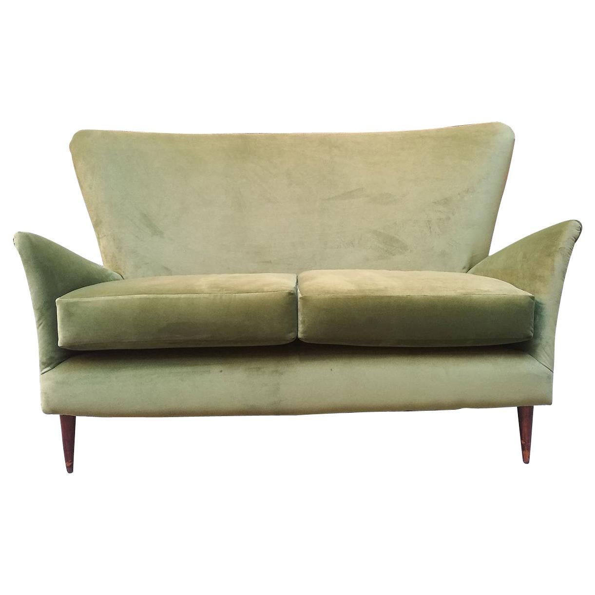 Corner Sofa Springs Feathers Velvet Vintage Manufactured in Italy ...