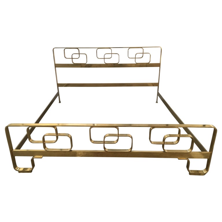 Italian Solid Brass Bed with Geometrical Motives Model nr166 by Barel ...