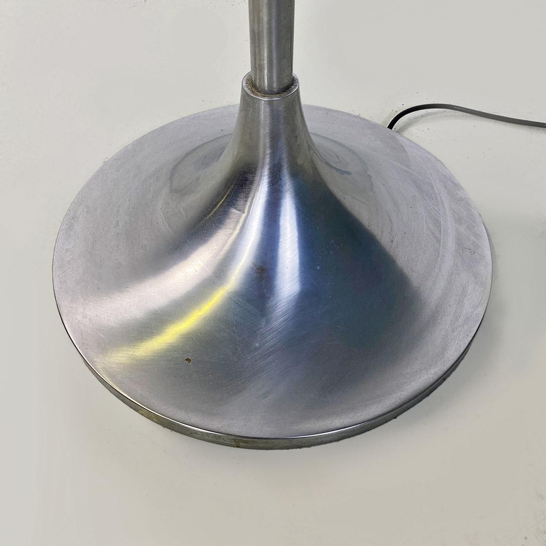 Italian Space Age Brushed Steel, Metal and Glass Floor Lamp, 1970s For ...