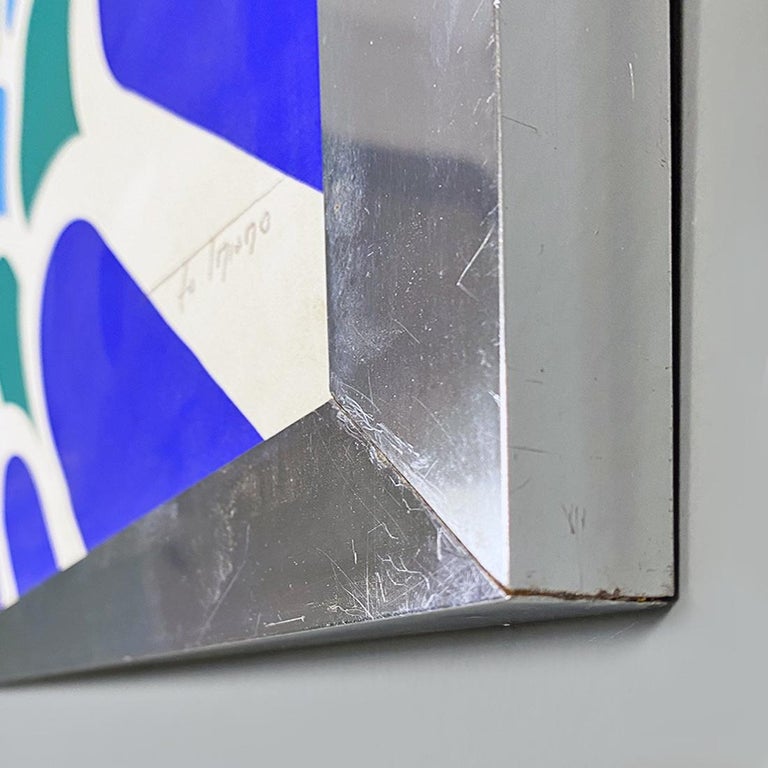 Italian space age chromed steel frame with optical abstract design ...