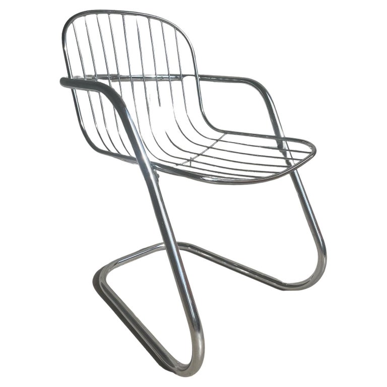 Italian Space Age Gastone Rinaldi Steel Chair For Sale at 1stDibs
