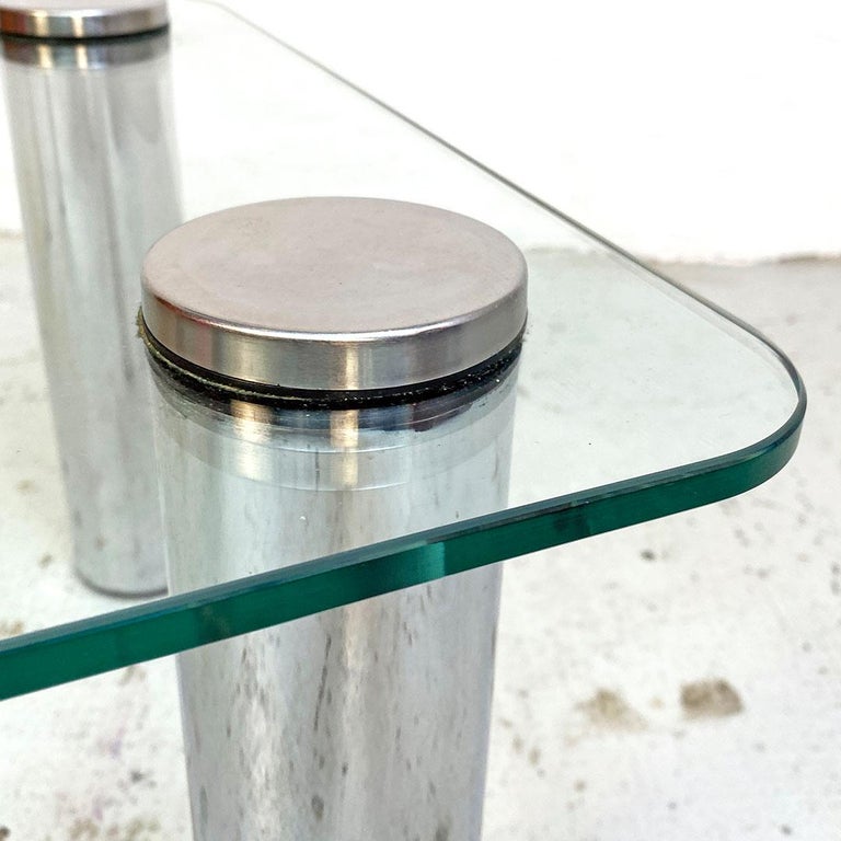 Italian Space Age Glass And Steel Tray Table 1970s For Sale At 1stdibs