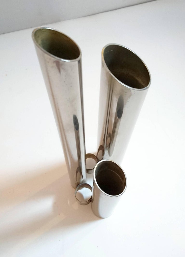 Italian Space Age Metal Vase, circa 1960 For Sale at 1stDibs