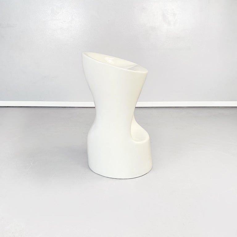 Italian Space Age Modern Stool with Footrest in White Plastic, 1990s ...