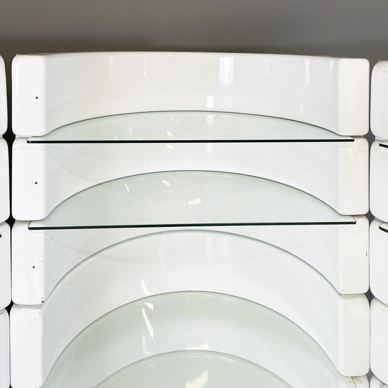 Italian Space Age Modular Bookcase in White Fiberglass Glass by ...