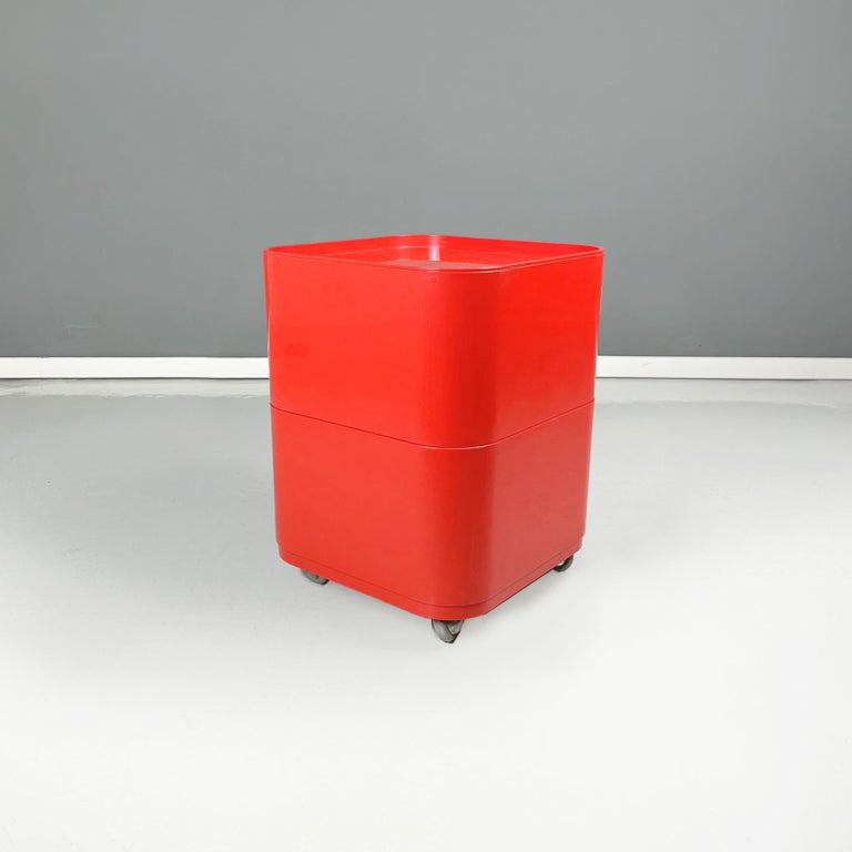 Italian Space Age Red Modular Chest of Drawers by Castelli for Kartell ...