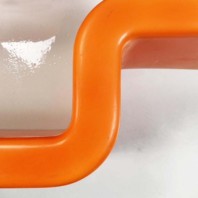 Italian Space Age S-Shaped Shelves in Bright Orange Plastic, 1970s For ...