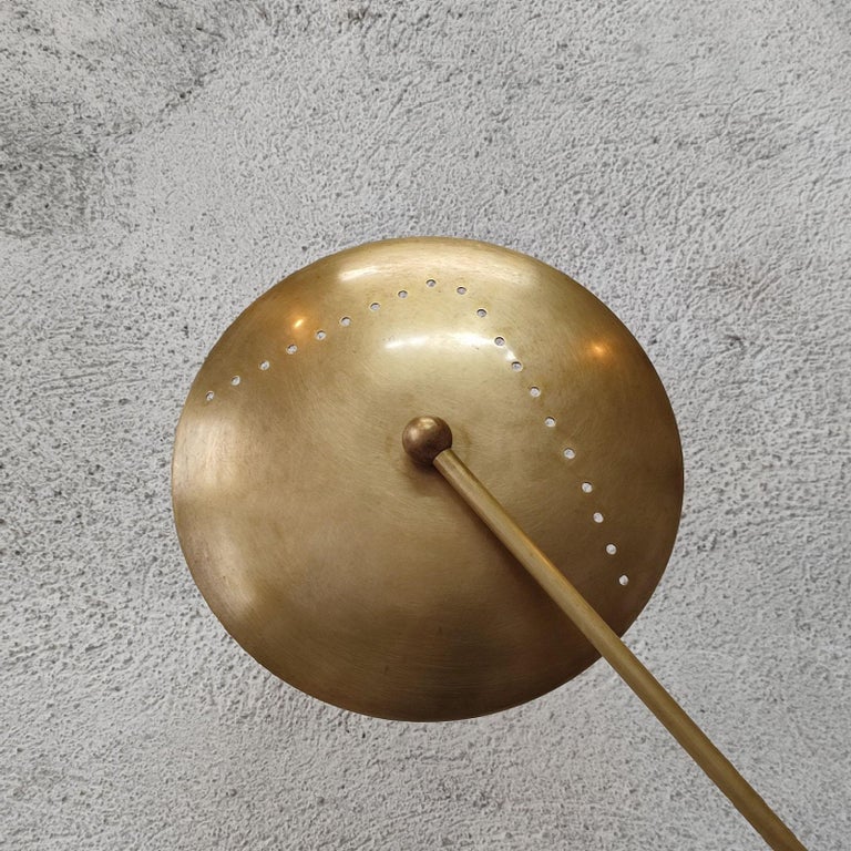 Italian Spider Wall Light or Flush Mount, Patinated Brass, Mid-Century ...