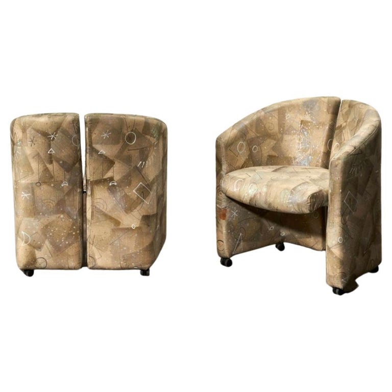 Italian Split Back Barrel Chairs, 1970 For Sale at 1stDibs