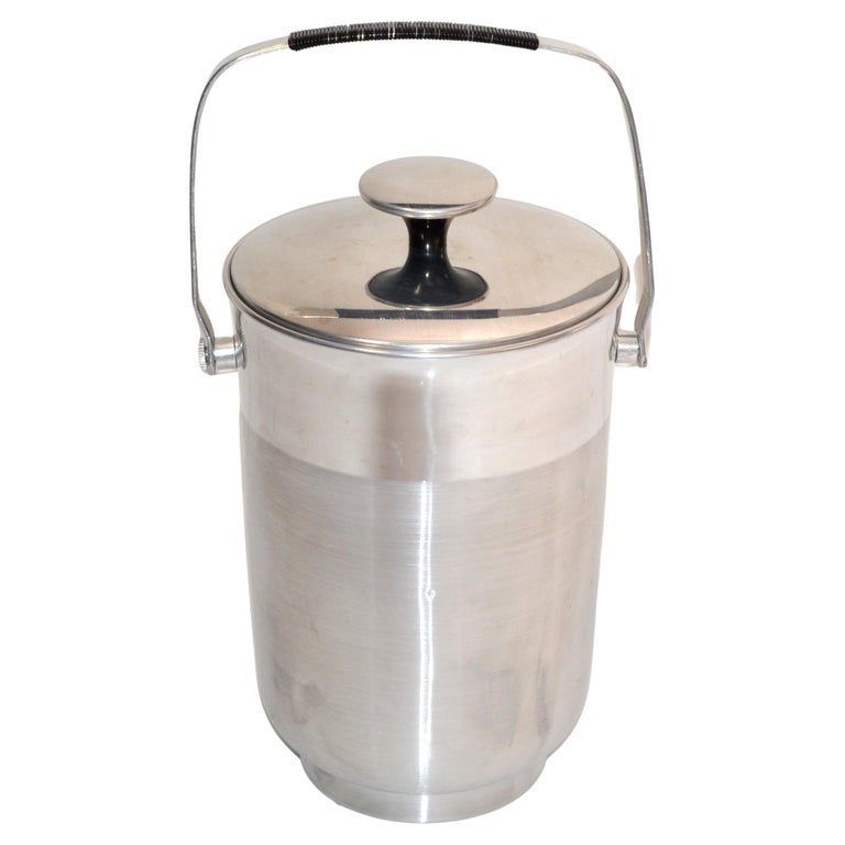 Italian Steel Black Bakelite Lidded Wine Cooler Objets D'arts Ice ...