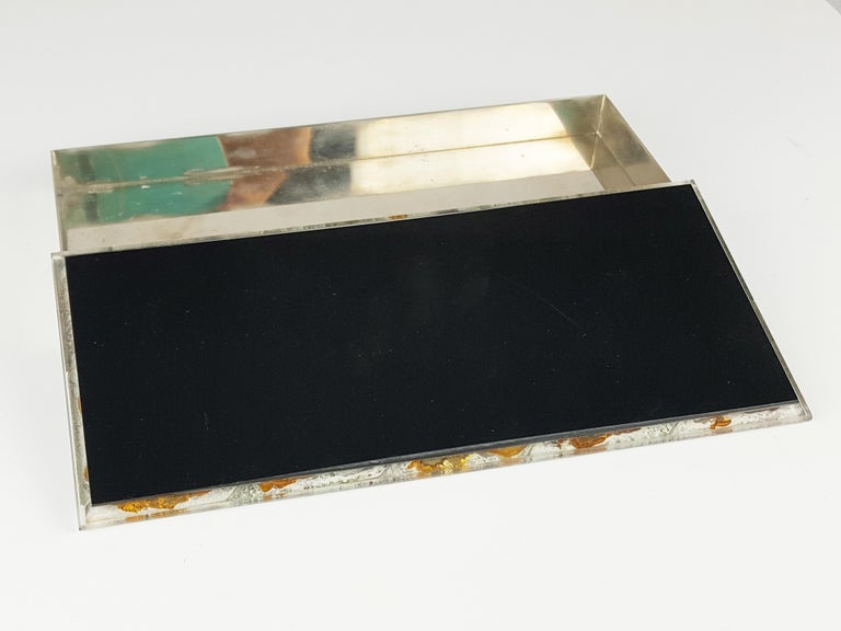 Italian Steel and Brass 1970s Decorative Box For Sale at 1stDibs
