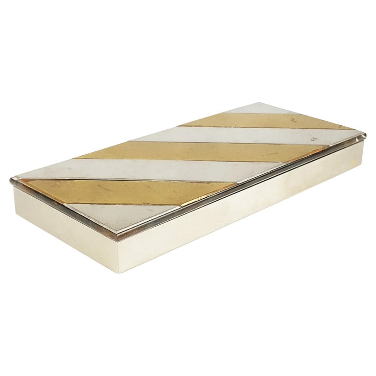 Italian Steel and Brass 1970s Decorative Box For Sale at 1stDibs