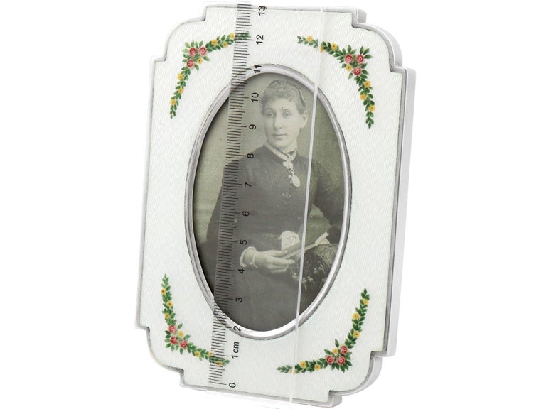 Italian Sterling Silver and Enamel Photograph Frame, circa 1970 For ...